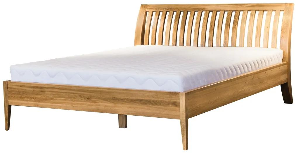 Drewmax Dřevěná postel LK291 120x200, dub masiv buk bělený