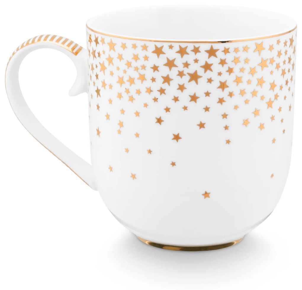 Pip Studio Royal Winter hrnek 260ml, bílý (Porcelánový hrnek 260ml)