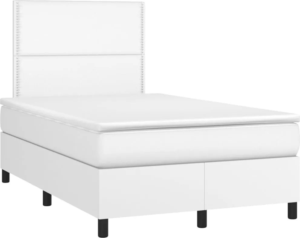 Box spring postel s matrací bílá 120x200 cm umělá kůže 3142774
