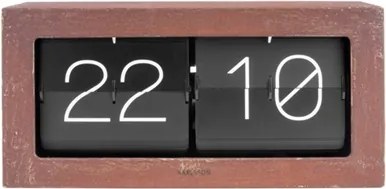 Karlsson Nástěnné i stolní překlápěcí hodiny - Karlsson XL Boxed Flip Rusted, 37x17,5 cm