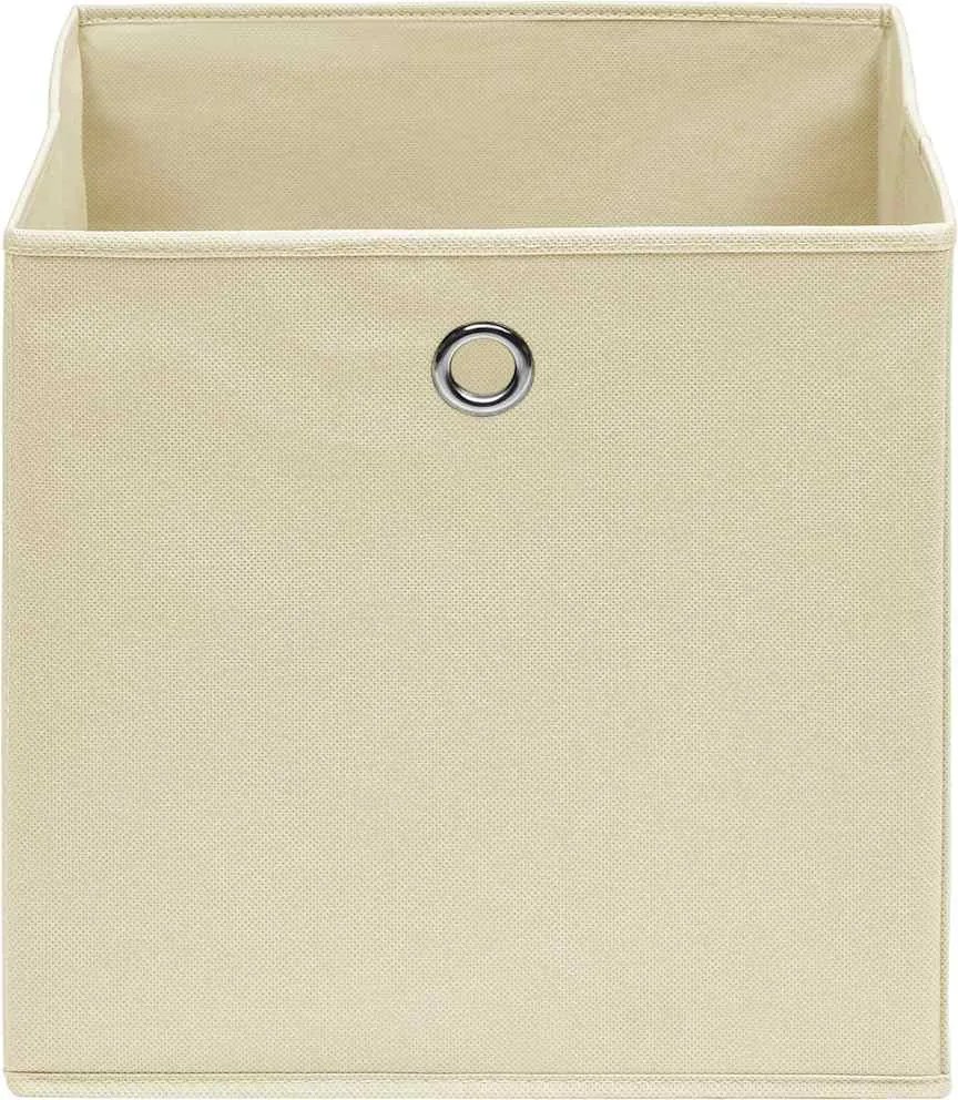 Úložné boxy 4 ks netkaná textilie 28 x 28 x 28 cm krémové 325215