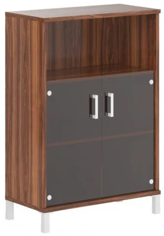 Kancelářská policová skříň BORN se sklem - výška 128 cm - B4205 - 4 barevné varianty - 3D5911