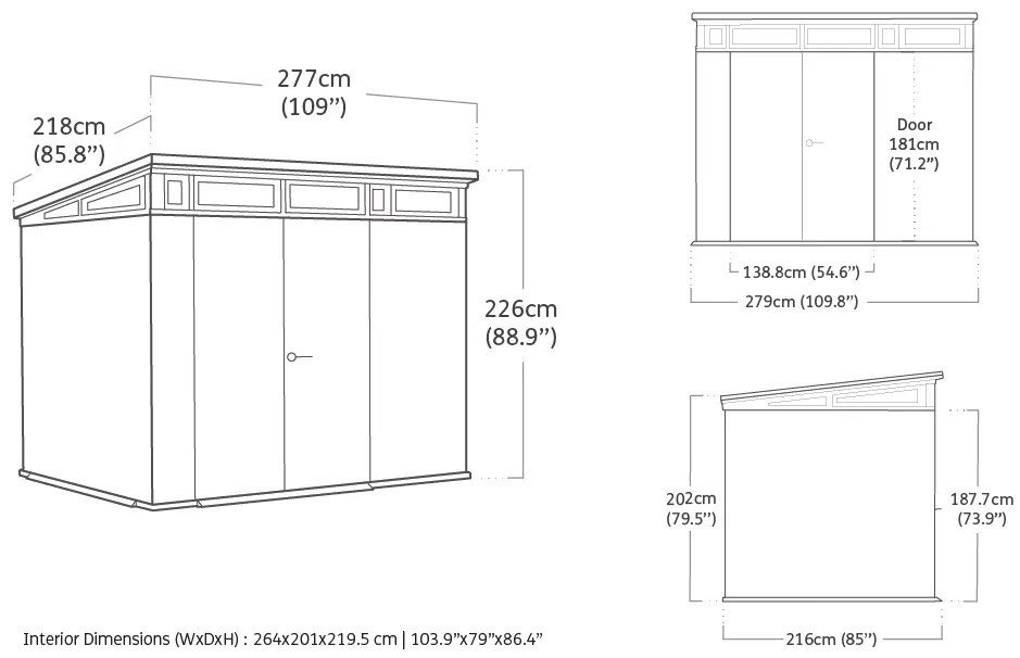 Zahradní domek CORTINA Keter 279x218x226 cm