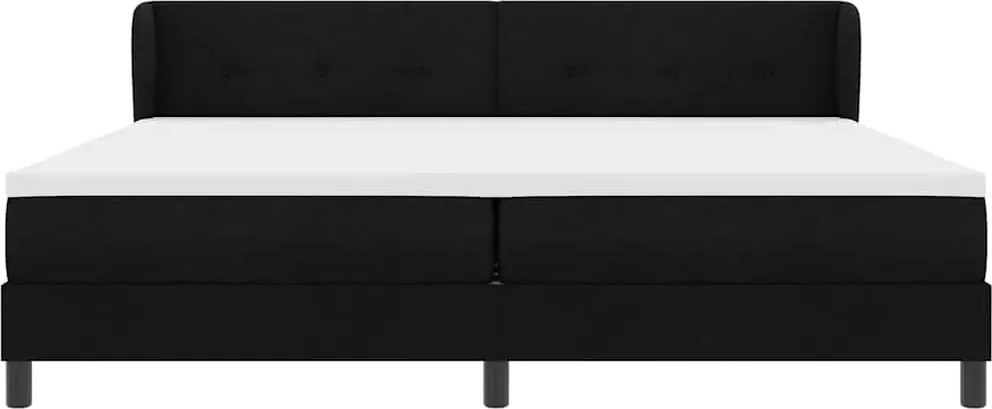 Postel s boxspringem s čelo Černá 200 x 200 cm textil 3340047