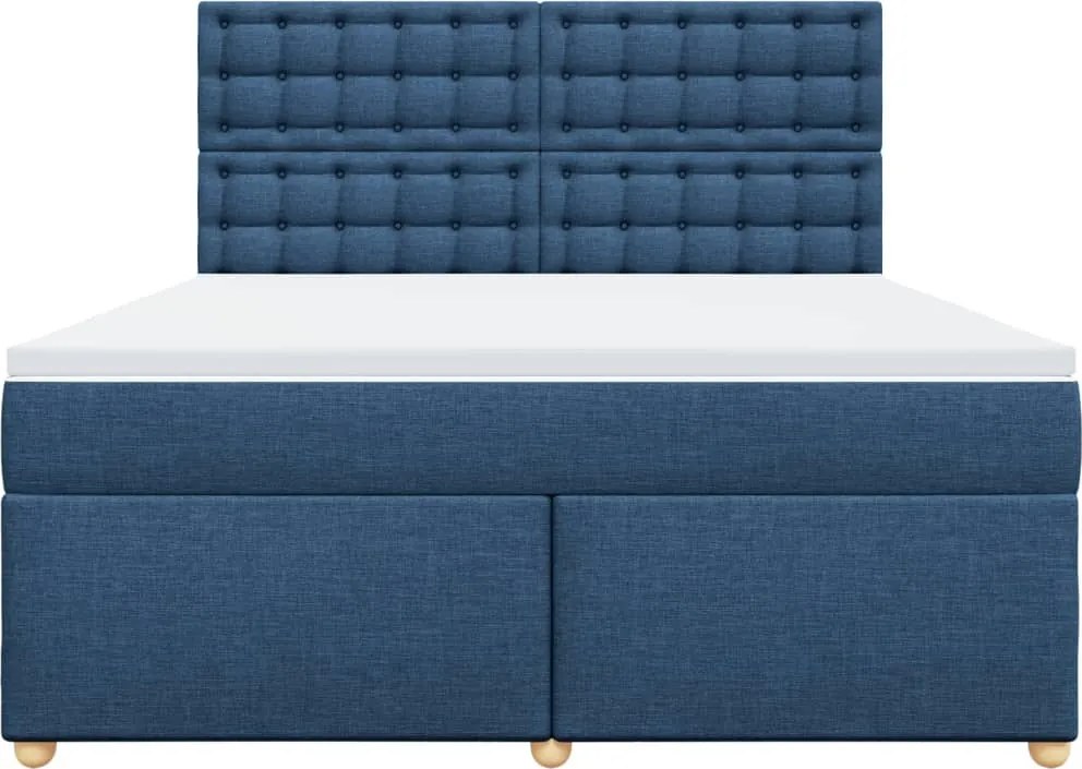 Box spring postel s matrací modrá 180x200 cm textil 3291379