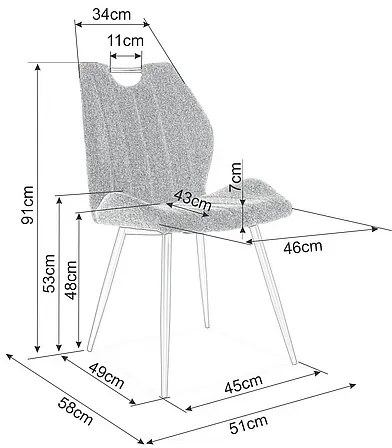 Casarredo Jídelní čalouněná židle CORA VELVET černá/černá