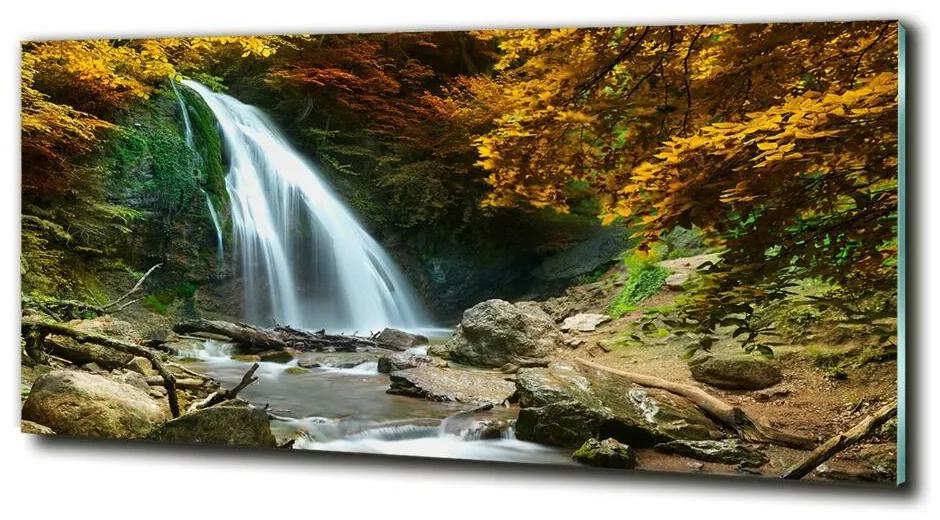 Wallmuralia Fotoobraz na skle Vodopád v lese 125x50 cm