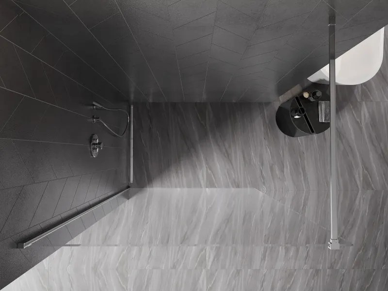 Mexen Kioto-X sprchová stěna Walk-in 130 x 200 cm, transparentní 10 mm, chrom - 800-130-101-01-00-X