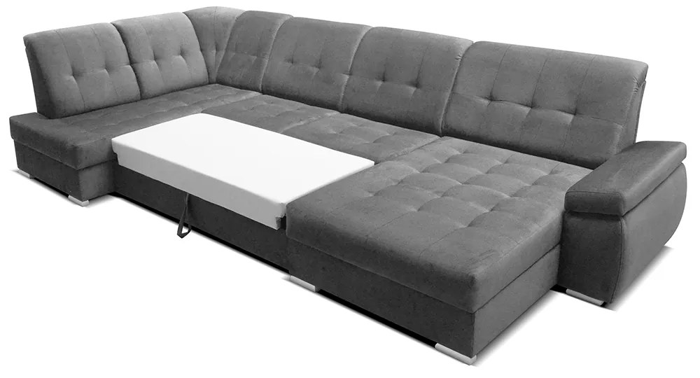 Sedací souprava ZEUS | 162x375x180 cm | LEVÁ | s funkcí RELAX | rozkládací + 2x úložný prostor | VÝBĚR TKANIN
