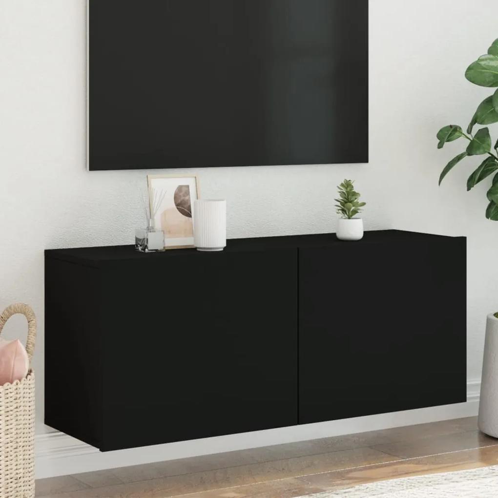 TV skříňka nástěnná černá 100 x 30 x 41 cm - Default Title