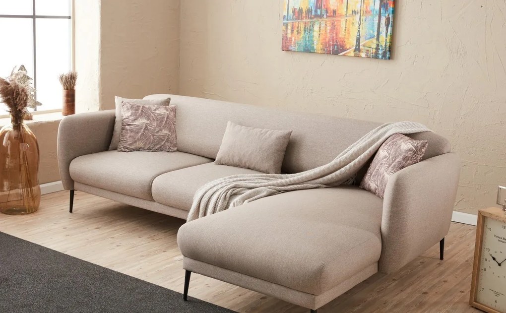 Hanah Home Rohová pohovka VENUS krémová pravá 825BLC2764