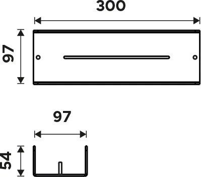 Černá kovová police do sprchy nalepovací bez vrtání NIMCO UNIX ČERNÁ 2091-J-30-90