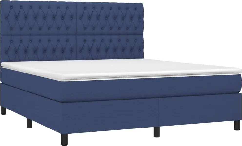 Box spring postel s matrací modrá 180x200 cm textil 3142039