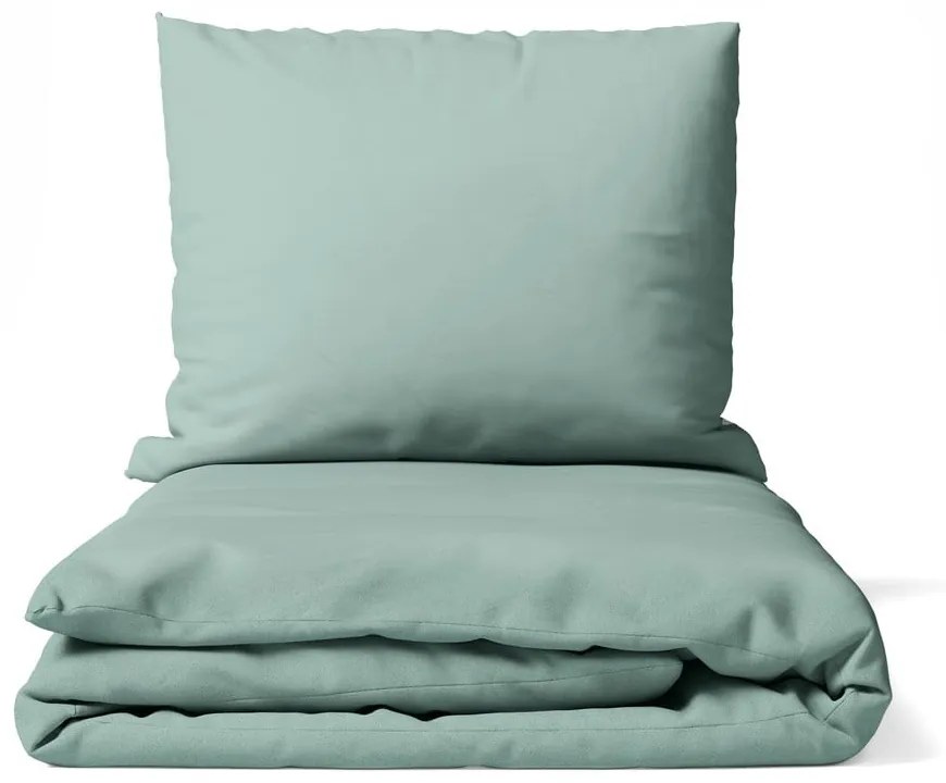 Zelené povlečení na dvoulůžko z mikrosaténu 200x200 cm Basic – Bonami Essentials