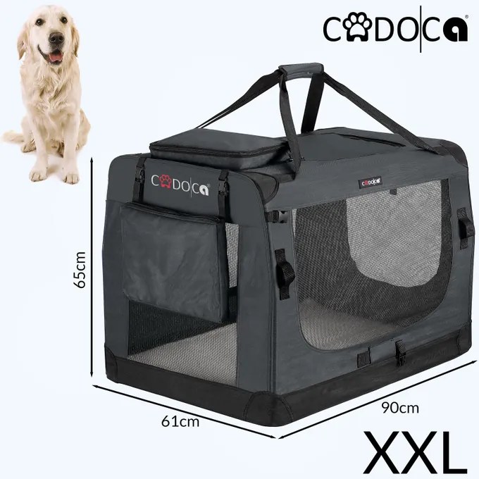 Cadoca Skládací cestovní box pro psy XXL, antracitový 109444