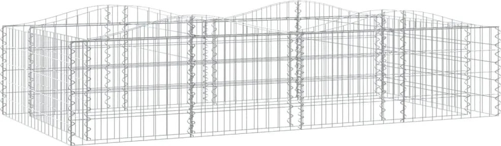 Klenutý gabion vyvýšený záhon 200x100x50 cm pozinkované železo 153550