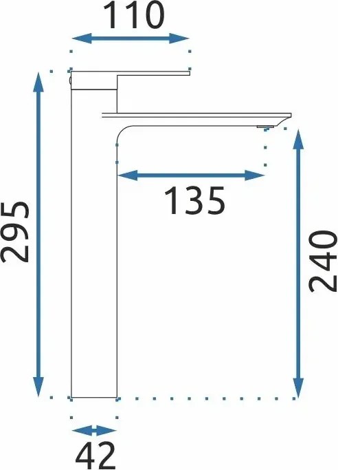 Rea Veneta, vysoká umyvadlová baterie h-295, zlatá lesklá, REA-B6419