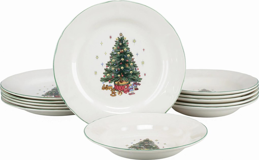 XXXLutz JÍDELNÍ SOUPRAVA Tannenbaum bunt 12dílné Creatable - Jídelní servisy - 007768082903