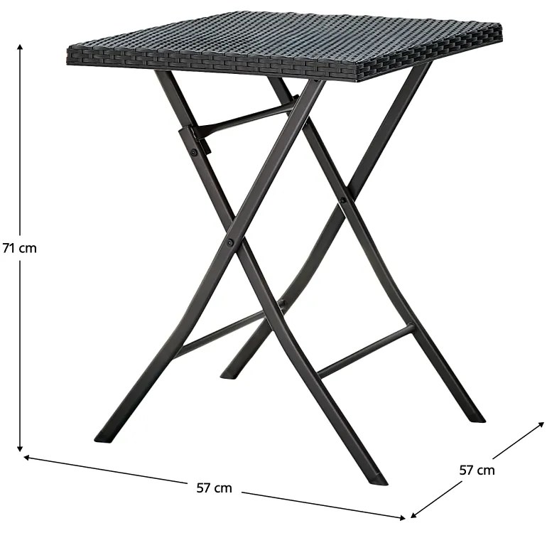 Kondela Zahradní ratanový set 1+2, černá, FARUK