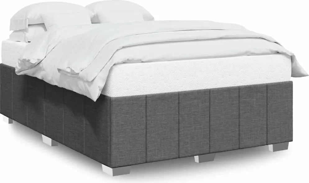 Rám postele bez matrace tmavě šedý 140 x 190 cm textil 3284833