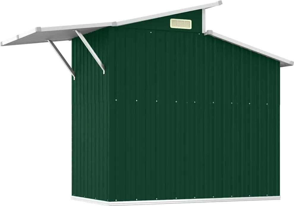 Zahradní kůlna zelená 270 x 130 x 208,5 cm pozinkovaná ocel 316242