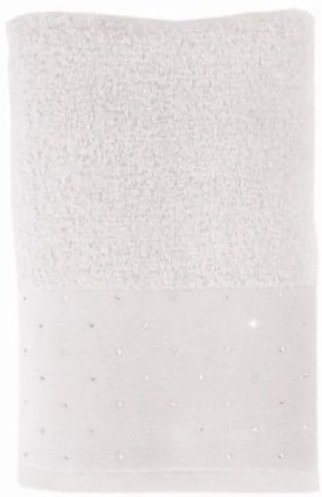 Luxusní ručník s bordurou posetou křišťály Swarovski 50x100 cm bílý