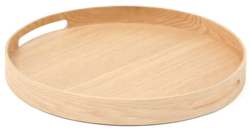 Busboy Tray Kruhový dřevěný tác Wireworks Busboy Oak, ø 30,8 cm | BIANO