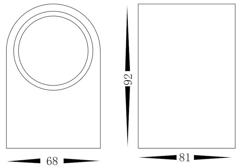 Exteriérové nástěnné svítidlo Ovalis, 1x černé hliníkové stínítko, (15 cm)