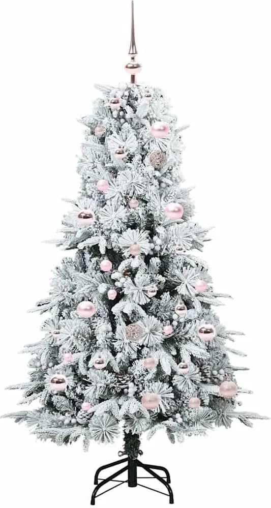 Umělý Skládací Vánoční Strom s stojanem Bílá 150 cm PE a PVC 3397473