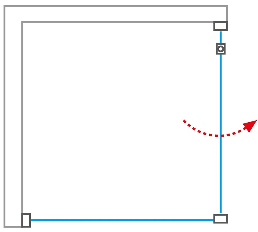 Roth Čtvercový nebo obdélníkový sprchový kout PXDO1N+PXBN Varianta: šířka dveří: 80 cm, šířka pevné stěny: 90 cm, orientace: Uni - (PXDO1N/800_PXBN/900_br_tr), Barva profilů a typ výplně: profily: brillant, výplň: transparent