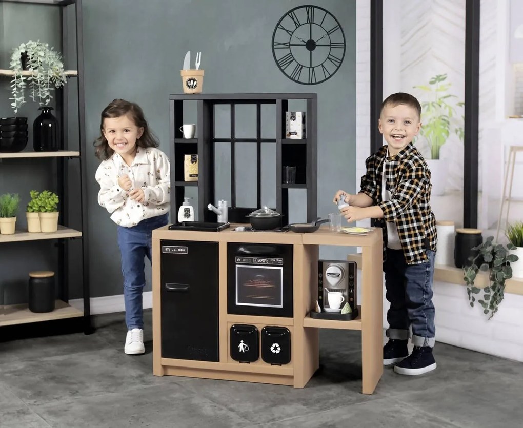 SMOBY Kuchyňka Loft moderní dětské kuchyňské studio s nádobím a doplňky sb312600
