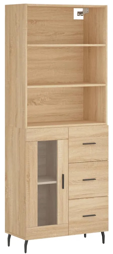 Skříň highboard dub sonoma 69,5 x 34 x 180 cm kompozitní dřevo,  3189528