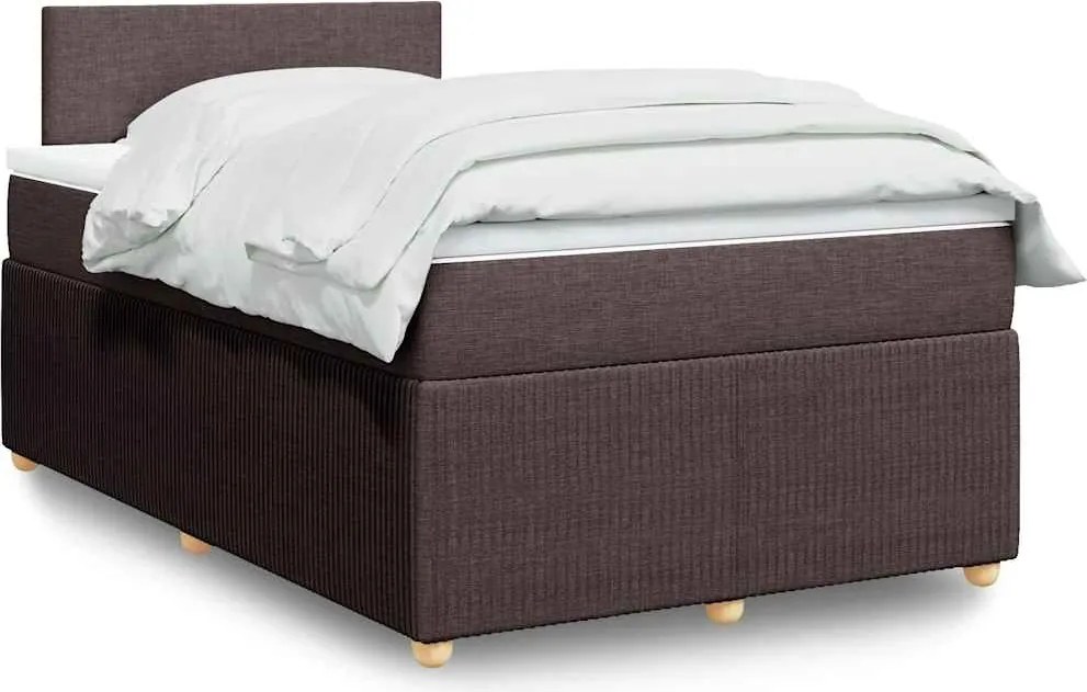 Box spring postel s matrací tmavě hnědá 120x200 cm textil 3289719