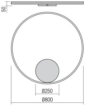 Redo group Redo Orbit direct, nástěnné/stropní kruhové svítidlo, 55W LED 3000K DALI, bronz, prům. 80cm