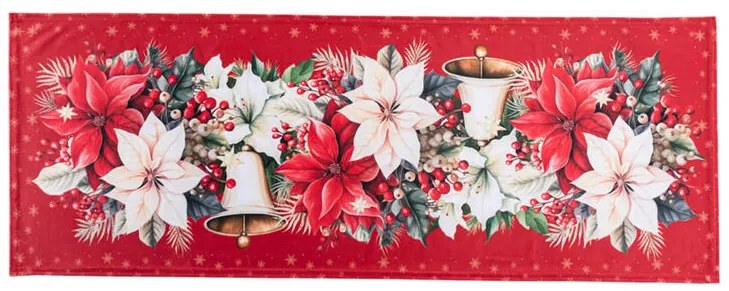 Sada 4 ks prostírání a stolního běhounu RED POINSETTIA