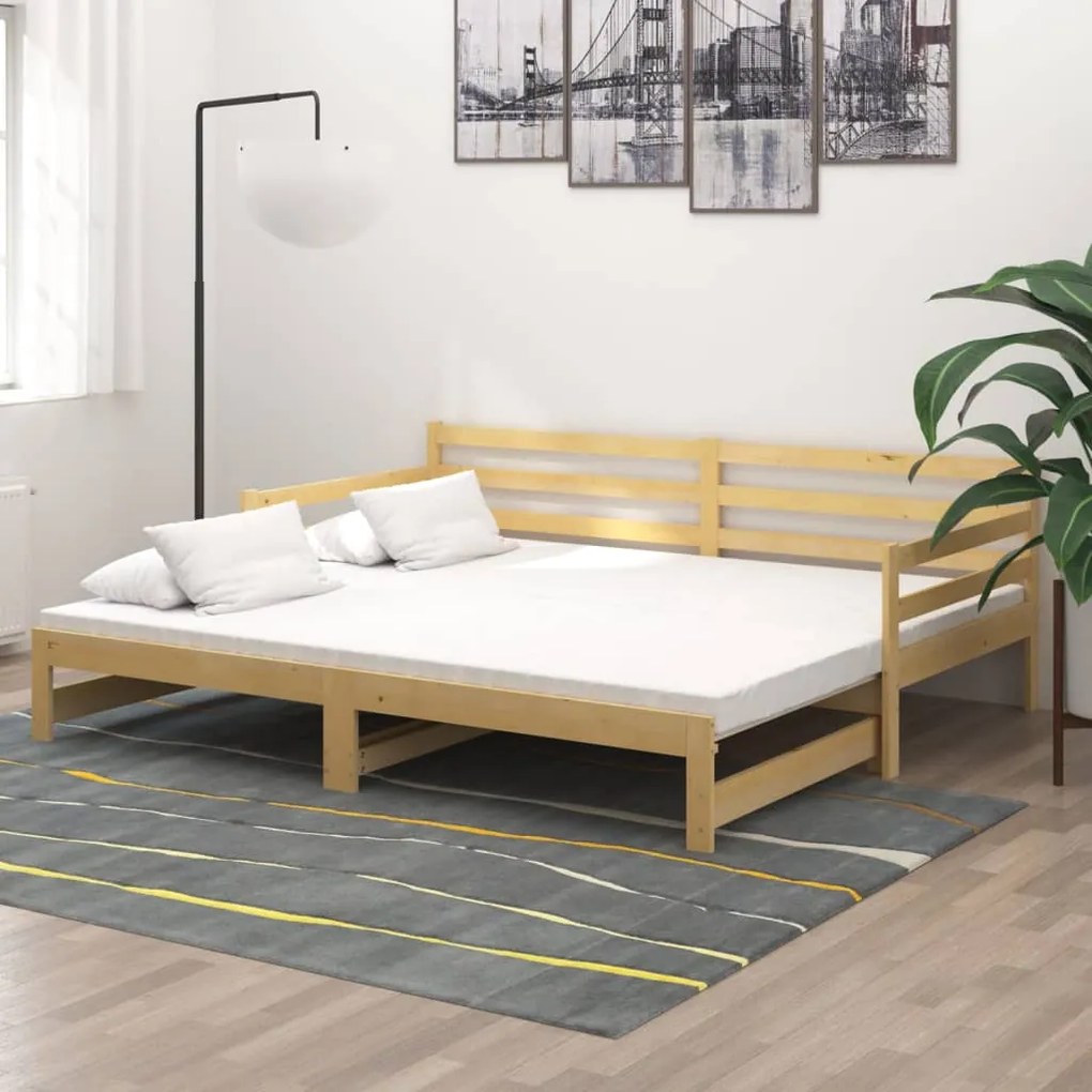 Výsuvná válenda 2× (90 x 200 cm) masivní borové dřevo 3083659