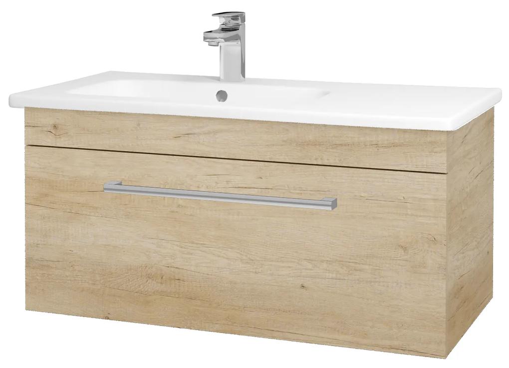 Dřevojas Koupelnová skříň ASTON SZZ 90 Varianta: N01 Bílá lesk / Úchytka T01 / D06 Ořech