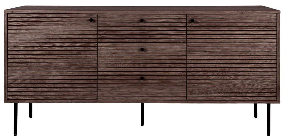 Tmavě hnědá nízká komoda v dekoru dubu 150x74 cm Kyoto – House Nordic