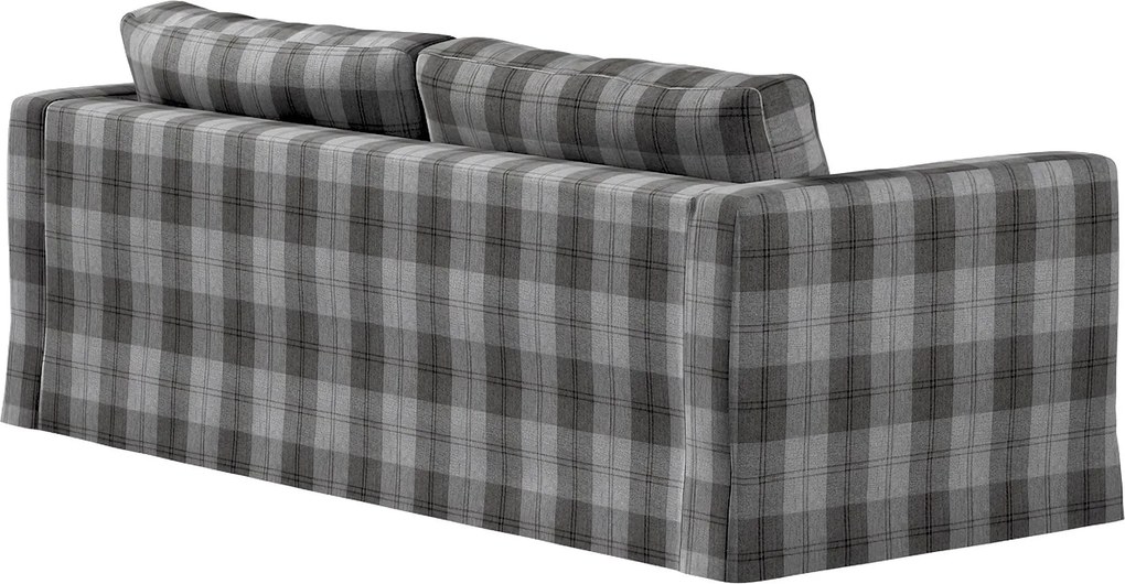 Potah na pohovku IKEA  Karlstad 3-místná, nerozkládací, dlouhý barva šedá látka pletený vzor, vzorované