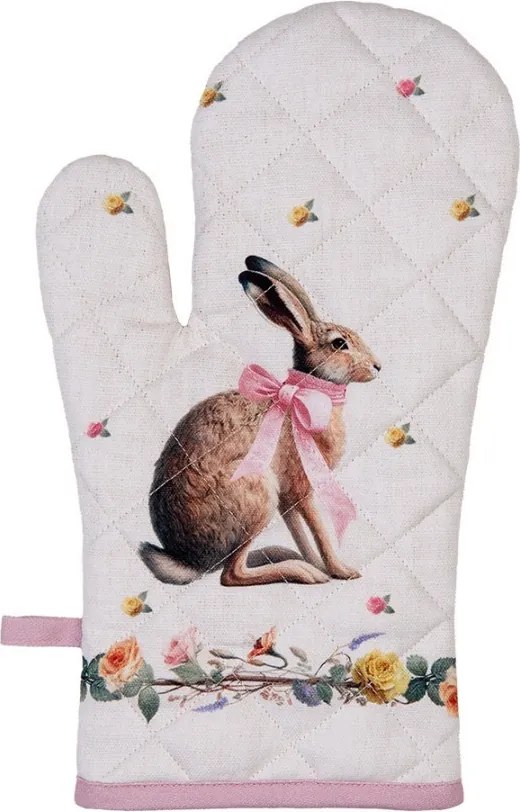 Chňapka - rukavice zajíc s květy Easter Whispers Collection - 18*30 cm