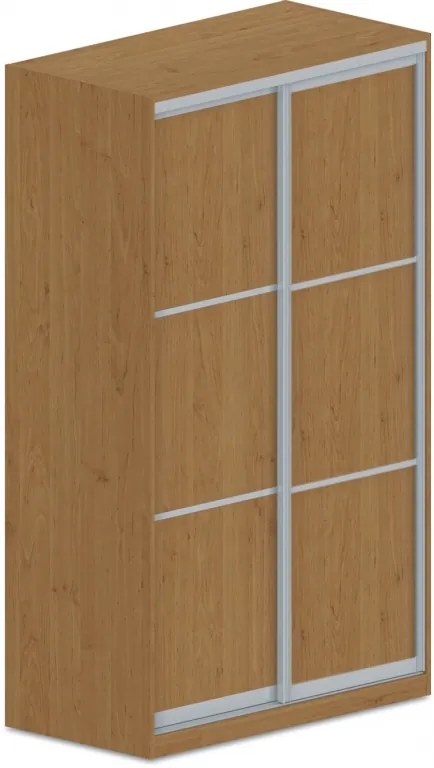Artspect 251265P - Šatní skříň s posuvnými dveřmi 120x62x205cm - Dub Lindberg