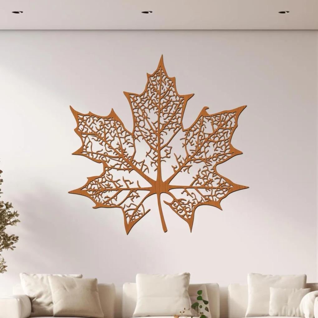 dřevo života Dřevěná dekorace na stěnu Podzimí list Rozměry (cm): 40x40, Barevný vzor: Třešeň