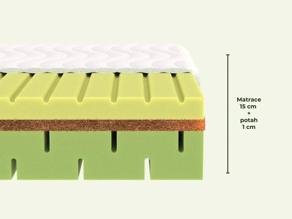 Benlemi Dětská pěnová matrace COCONA s kokosovými vlákny Zvolte rozměr: 120x200 cm