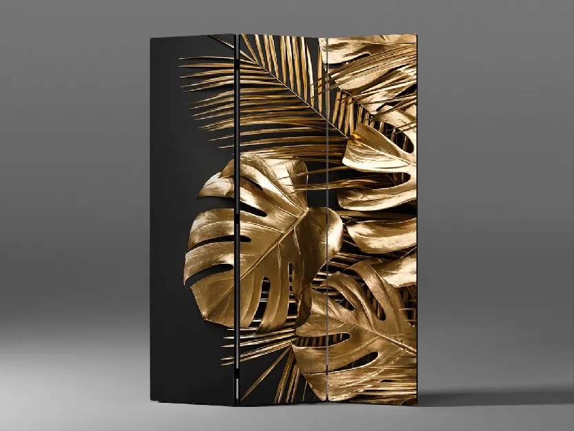 Liox Paraván zlaté tropické listy Rozměr: 135 x 180 cm