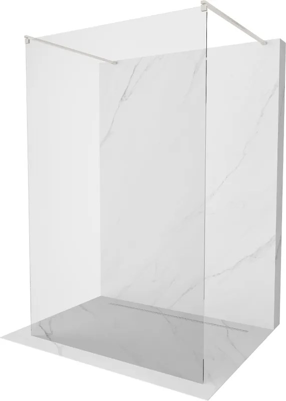 Mexen Kioto, sprchová zástěna Walk-In 110 x 200 cm, 8mm čiré sklo, broušená ocel profil, 800-110-002-97-00