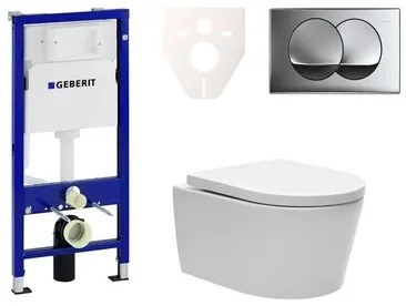 Cenově zvýhodněný závěsný WC set Geberit do lehkých stěn / předstěnová montáž+ WC SAT Brevis SIKOGES6W71