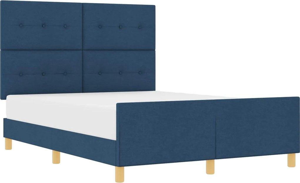 Rám postele s čelo Modrá 140 x 200 cm textil 3344738