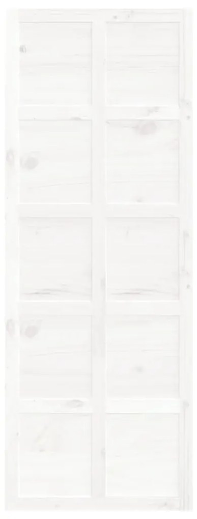 Posuvné dveře bílé 80 x 1,8 x 214 cm masivní borové dřevo - Default Title