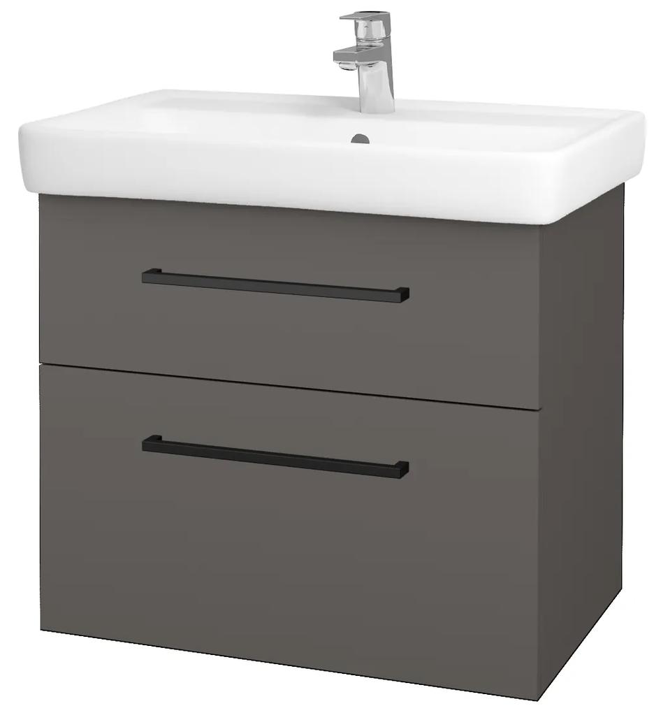 Dřevojas Koupelnová skříň Q MAX SZZ2 70 Varianta: N01 Bílá lesk / Úchytka T02 / N07 Stone