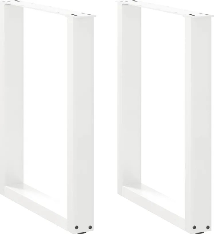 vidaXL Nohy k jídelnímu stolu ve tvaru U, 2 ks, ocel, 70 x (72-73) cm, ocel [4013185] Barva: Bílá